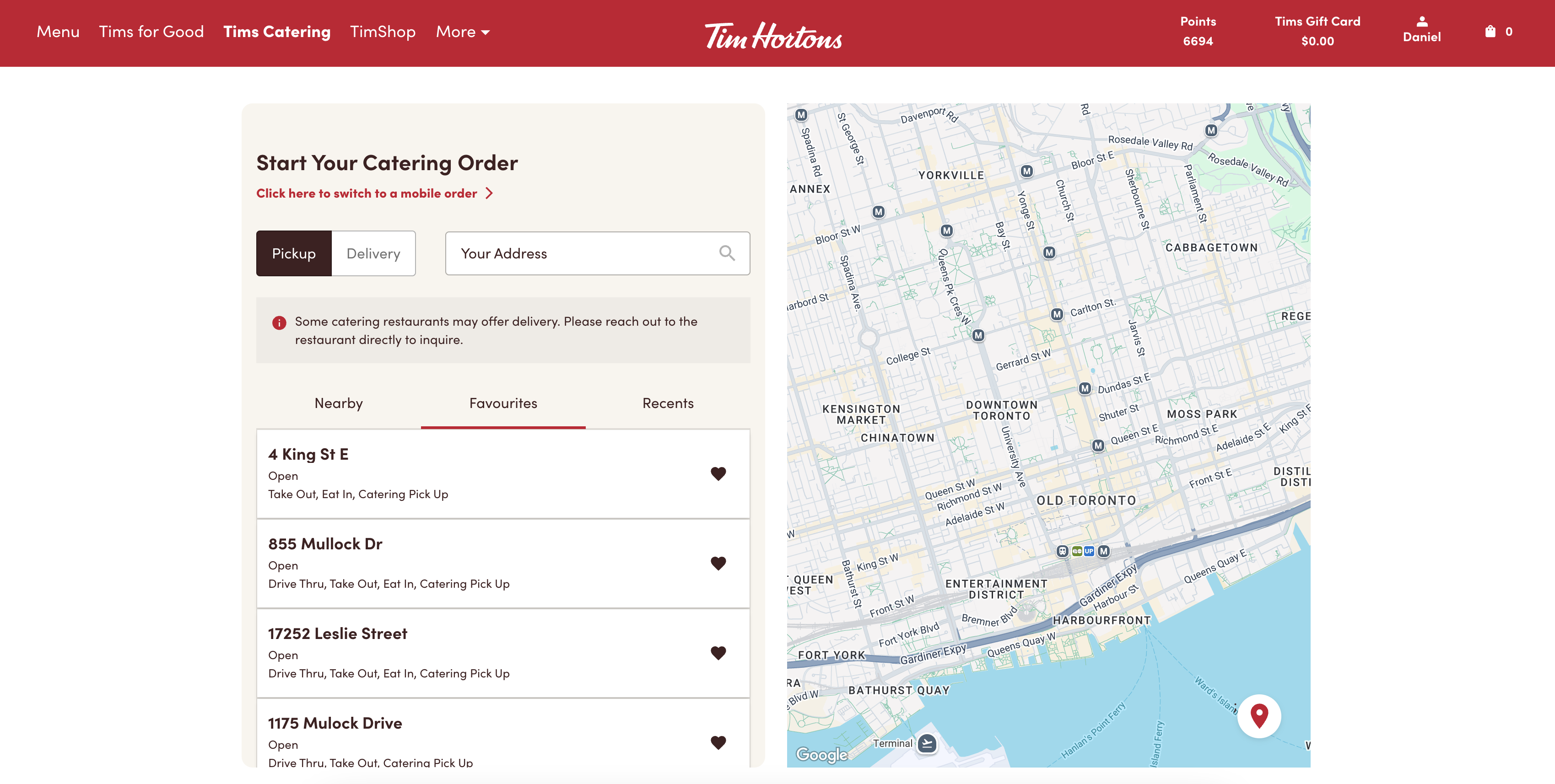 How do I place a Tims Catering order? – Tim Hortons Help Centre