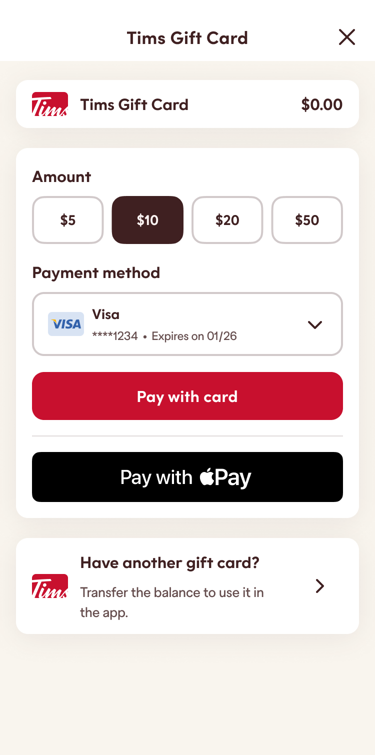 How do I transfer my Tims Gift Card balance into the Tims app? – Tim ...